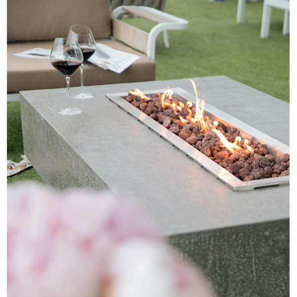 Elementi Propane Hampton 56 Inch Rectangular Fire Table Light Gray | Wayfair